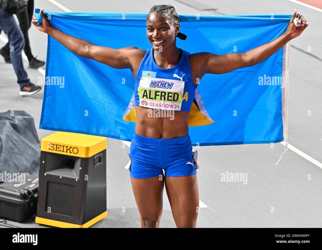 Glasgow, Scotland, UK. 02nd Mar, 2024. Julien ALFRED (LCA) celebrates ...