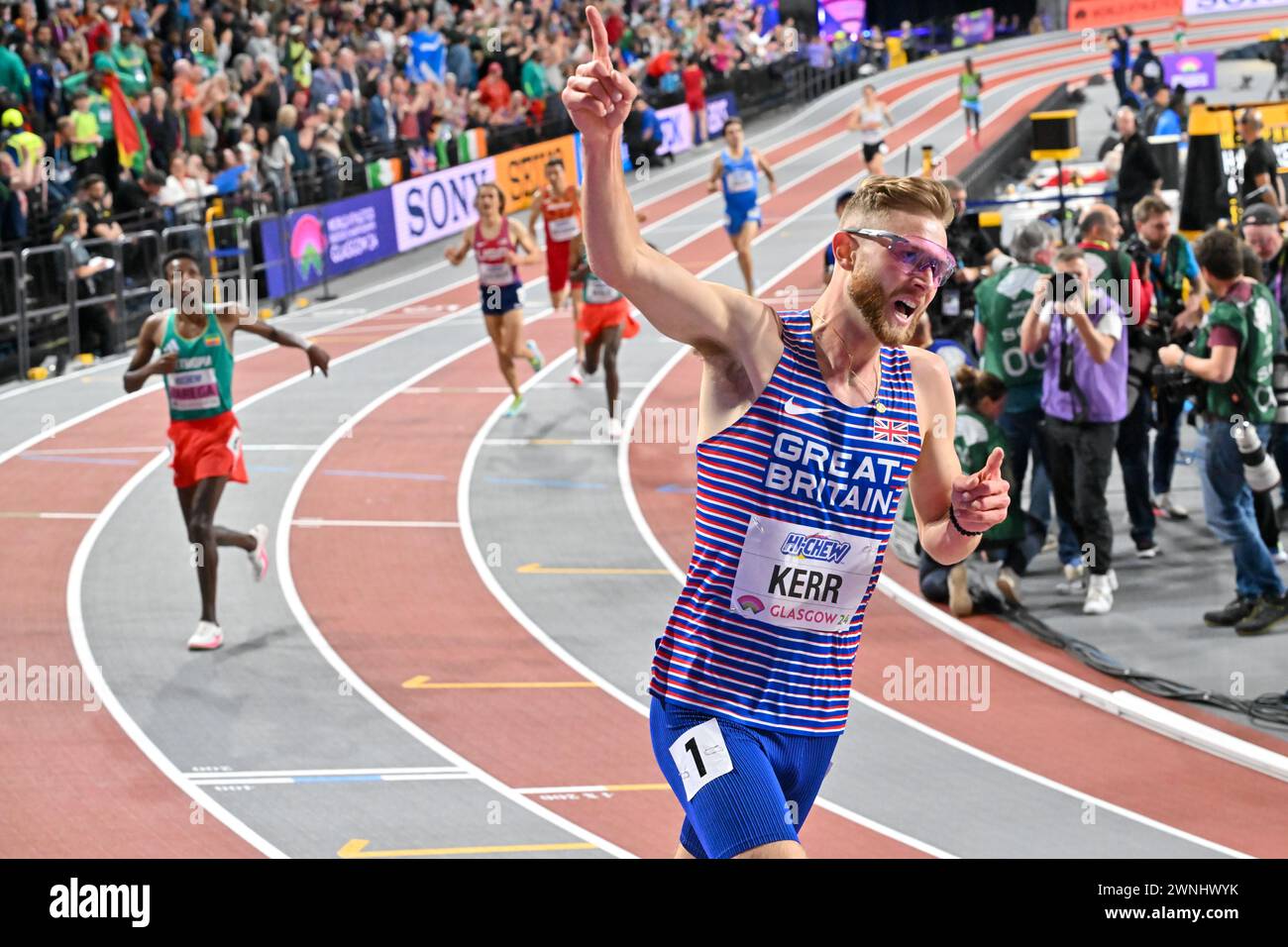 Glasgow, Scotland, UK. 02nd Mar, 2024. Josh KERR (GBR) (PIC) 1st, Yared ...