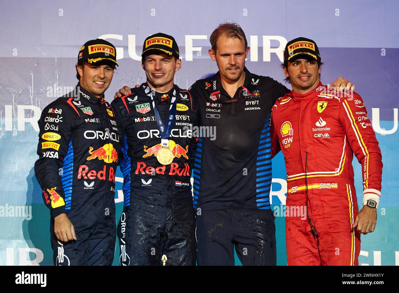 Sakhir, Bahrain. 2nd Mar, 2024. First-placed Red Bull Racing's driver ...