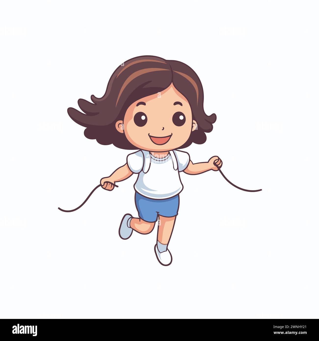 Little girl skipping Stock Vector Images - Alamy