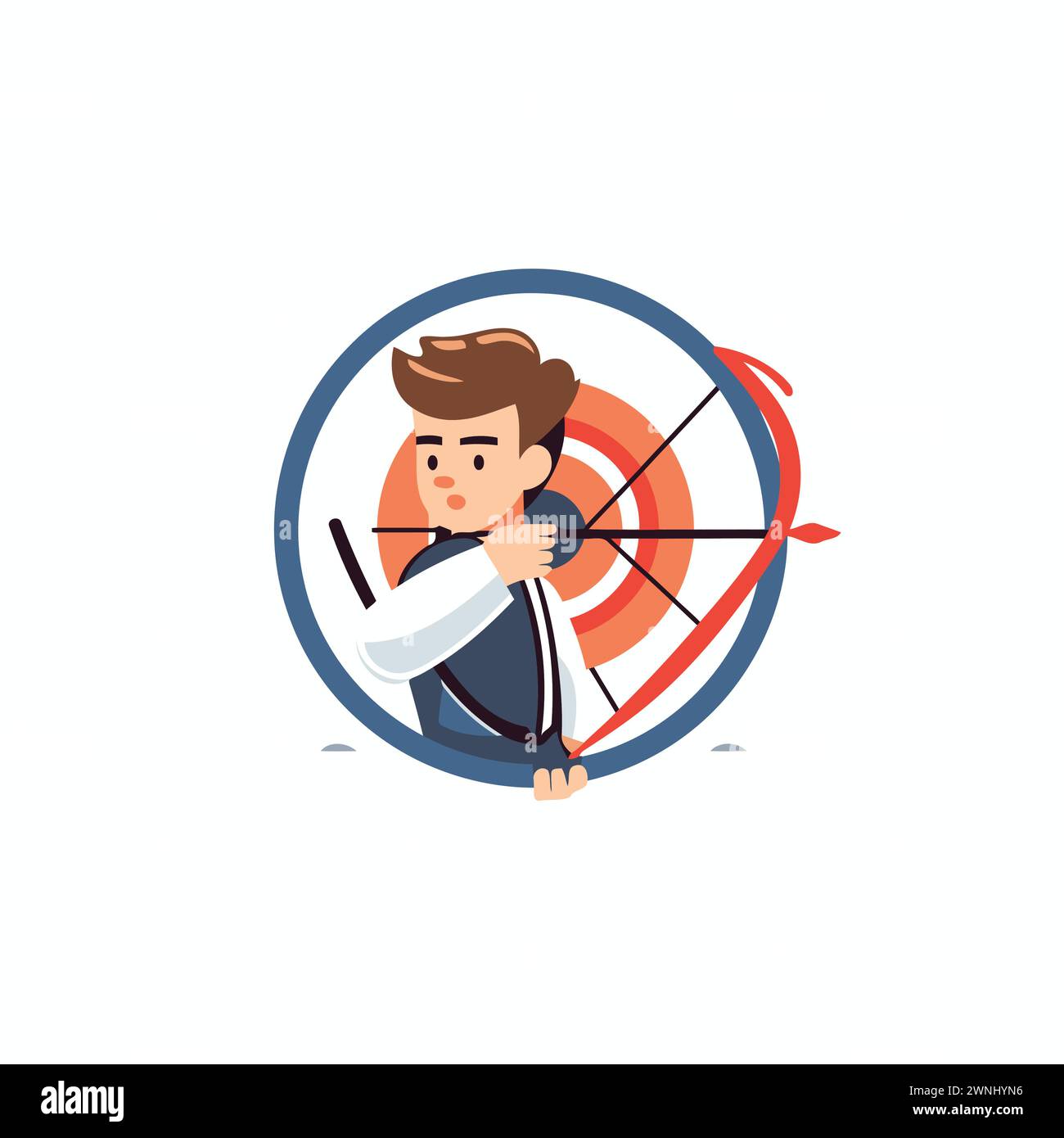 Businessman aiming bow arrow target hi-res stock photography and images ...
