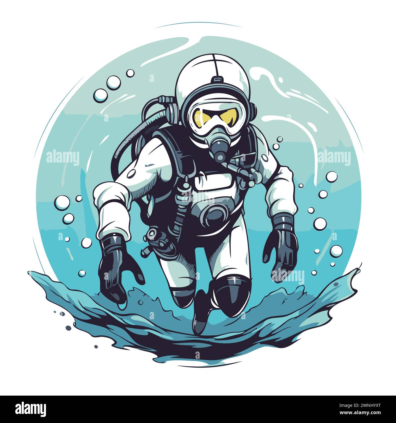 Scuba diver in the ocean Stock Vector Images - Alamy