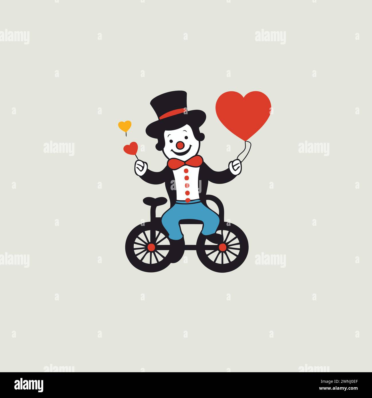 Clown on bike Stock Vector Images - Alamy