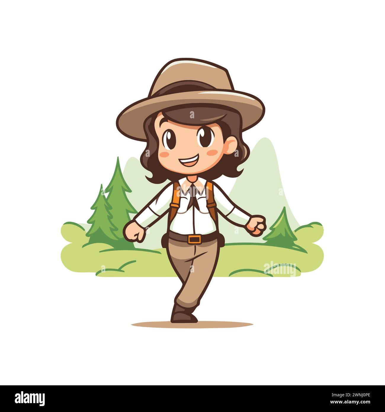 Walking in the country countryside Stock Vector Images - Alamy