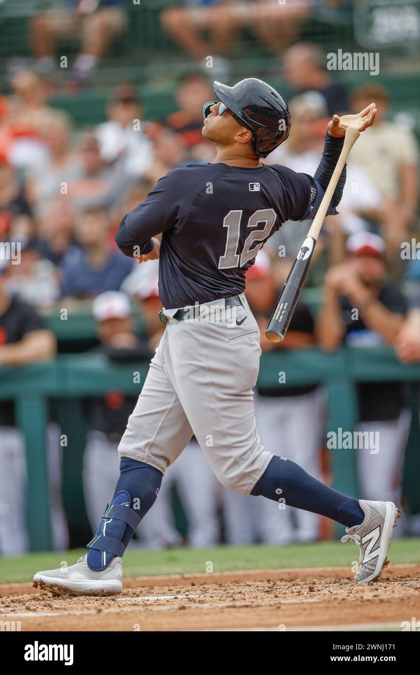 Sarasota FL USA; New York Yankees center fielder Trent Grisham (12 ...