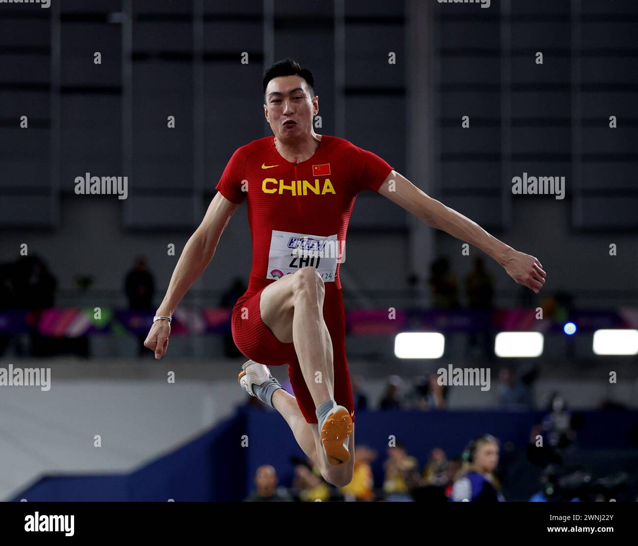 Glasgow, Britain. 2nd Mar, 2024. Zhu Yaming of China competes during ...