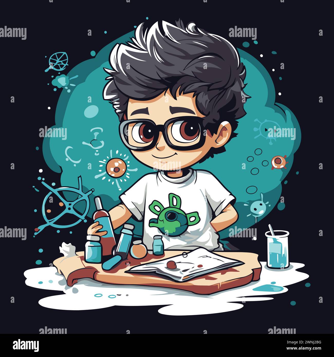 Boy doing science experiments hi-res stock photography and images - Alamy