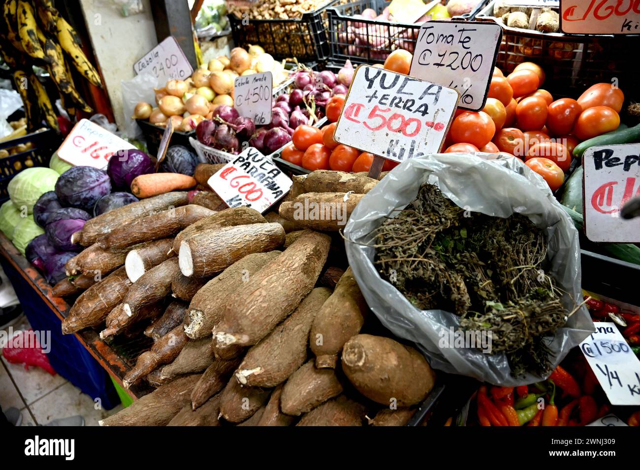 SAN JOSE, COSTA RICA: The stalls at San José Central Market are filled ...