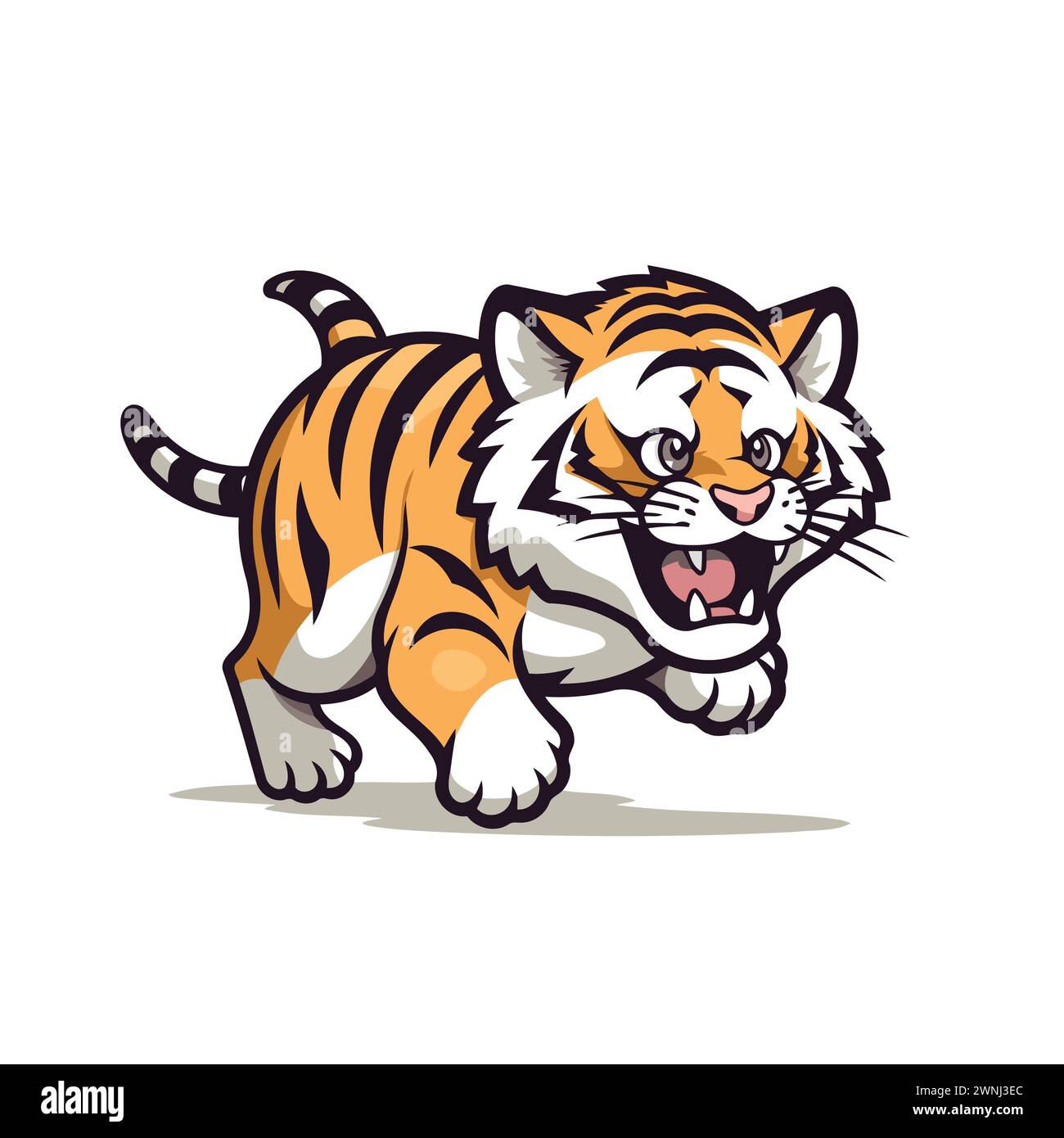 Cartoon Tiger Running To The Right