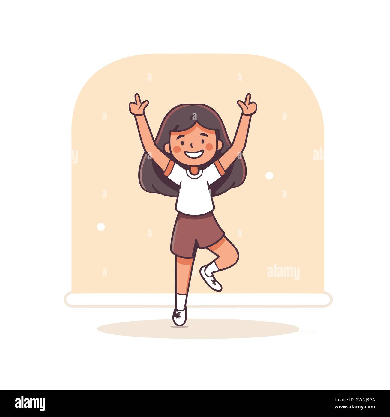 Happy child raised hands Stock Vector Images - Alamy