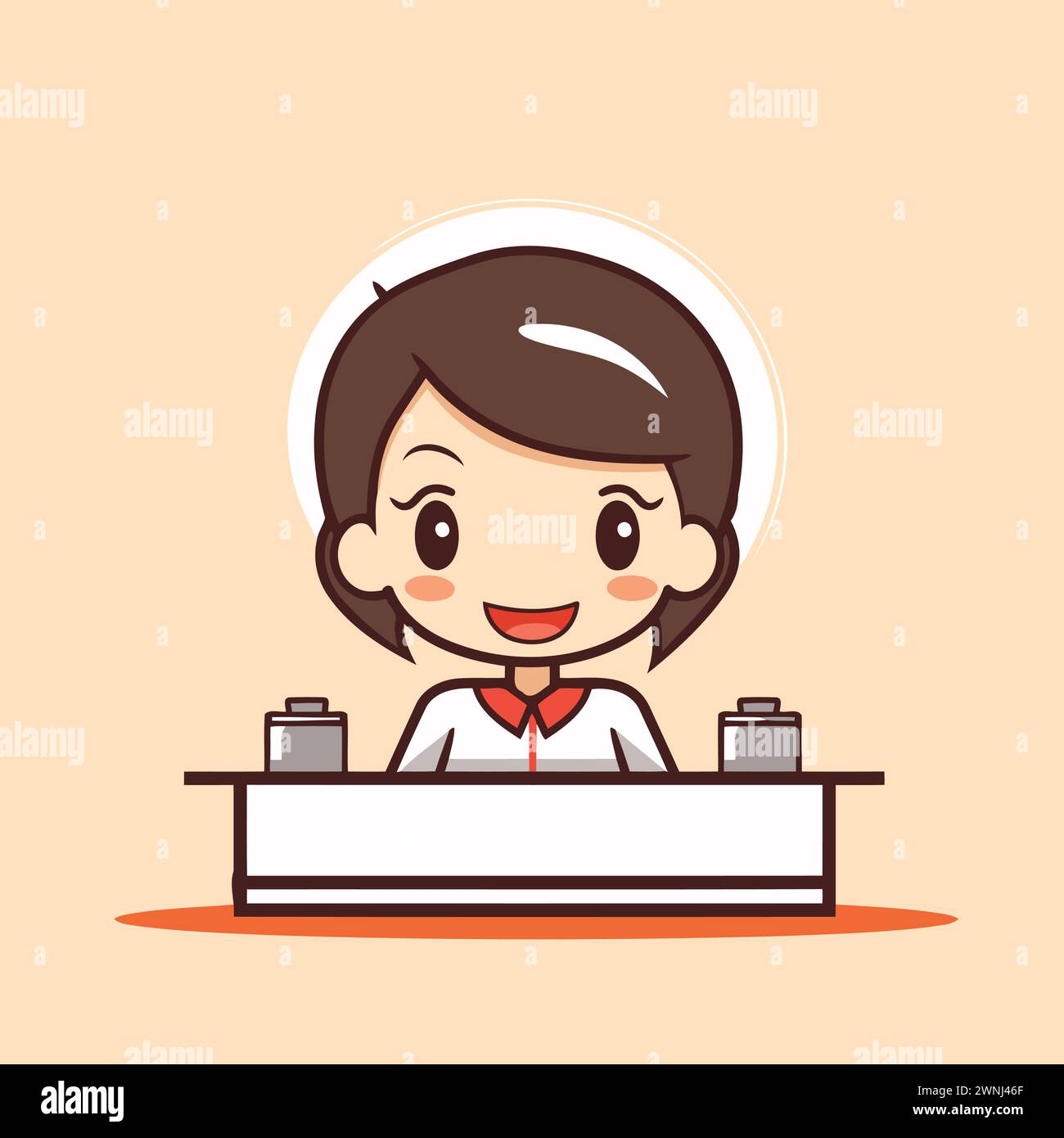 Customer service desk cartoon character hi-res stock photography and ...