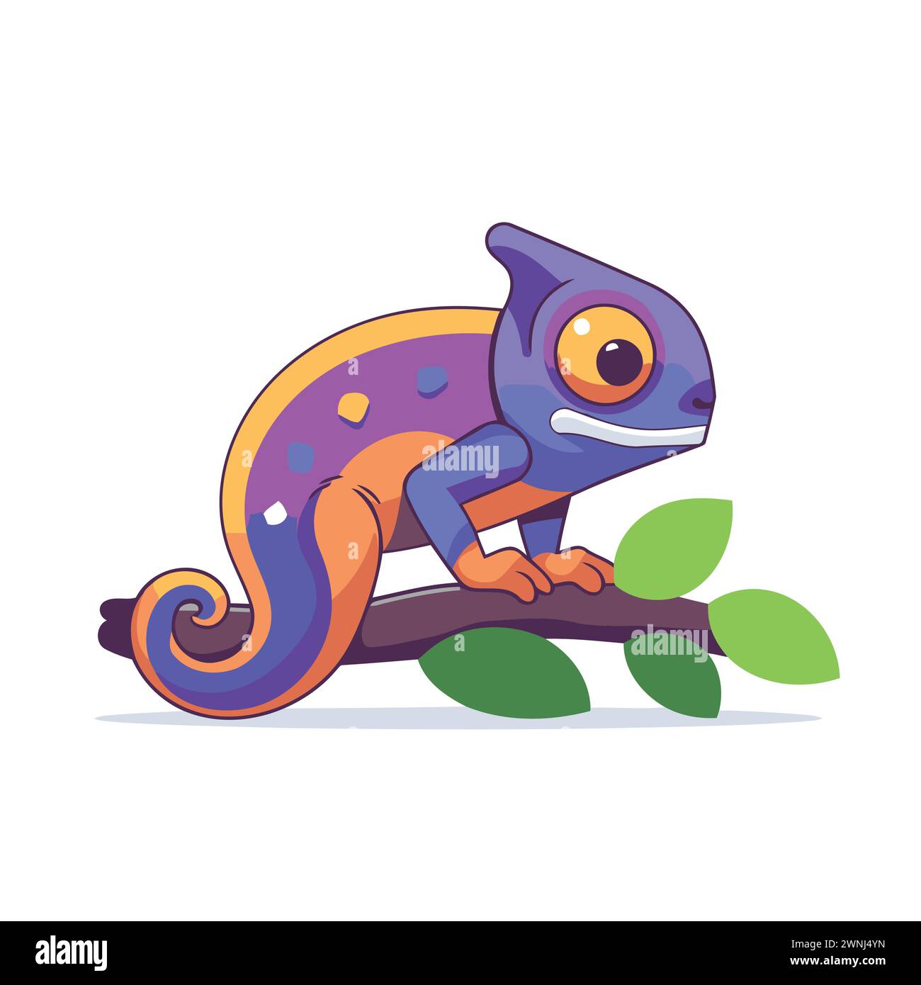 Chameleon on branch Stock Vector Images - Alamy