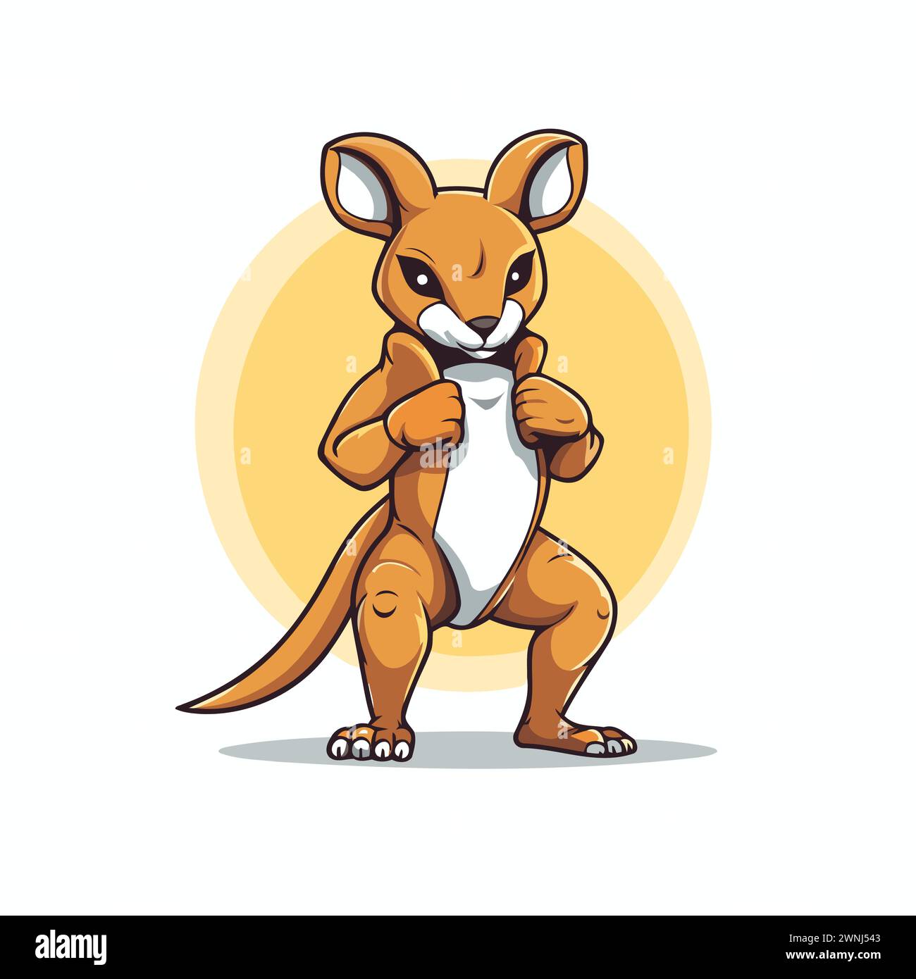 Cartoon kangaroo. Vector illustration isolated on white background ...