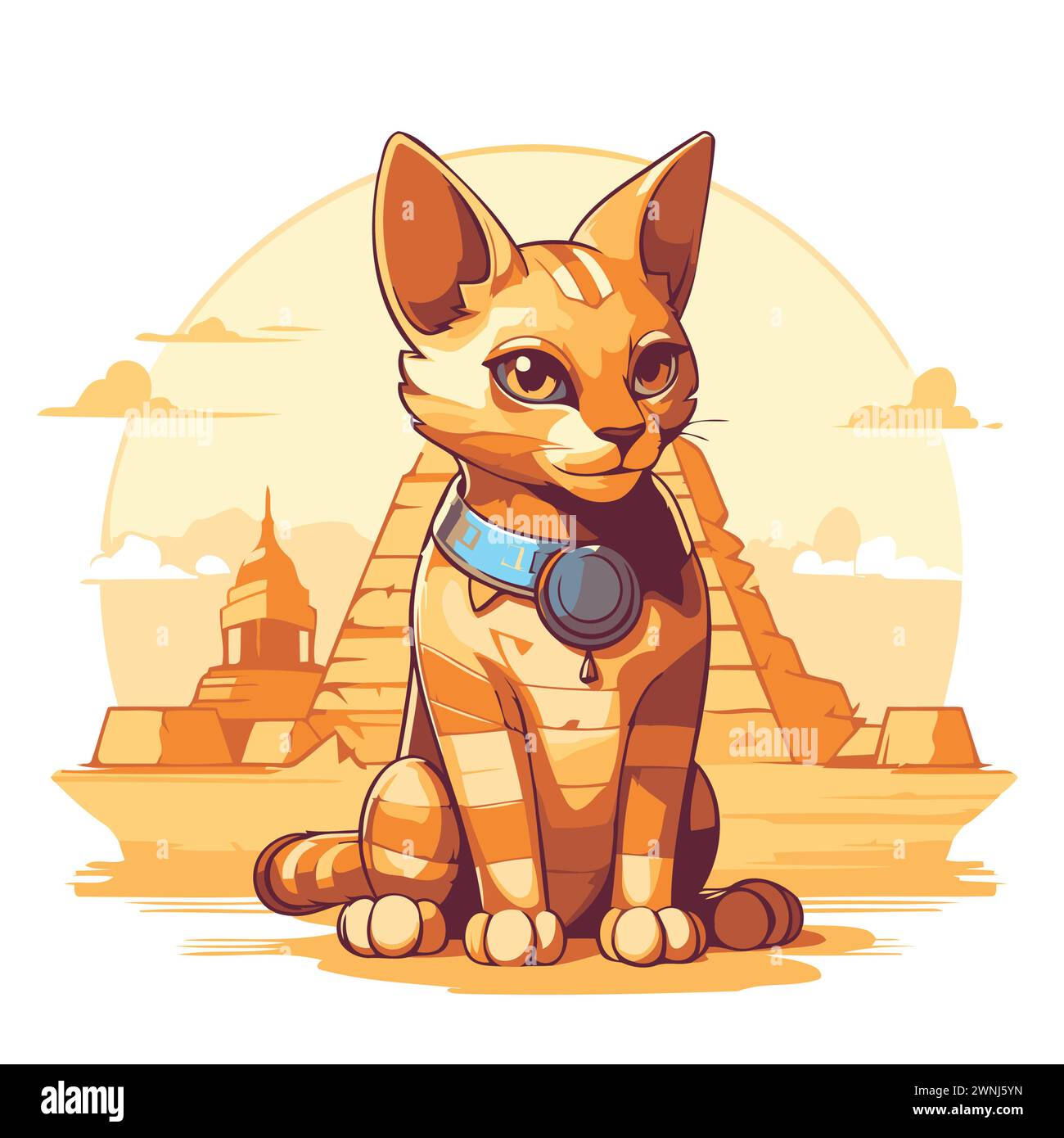 Sphinx cat illustration Stock Vector Images - Alamy
