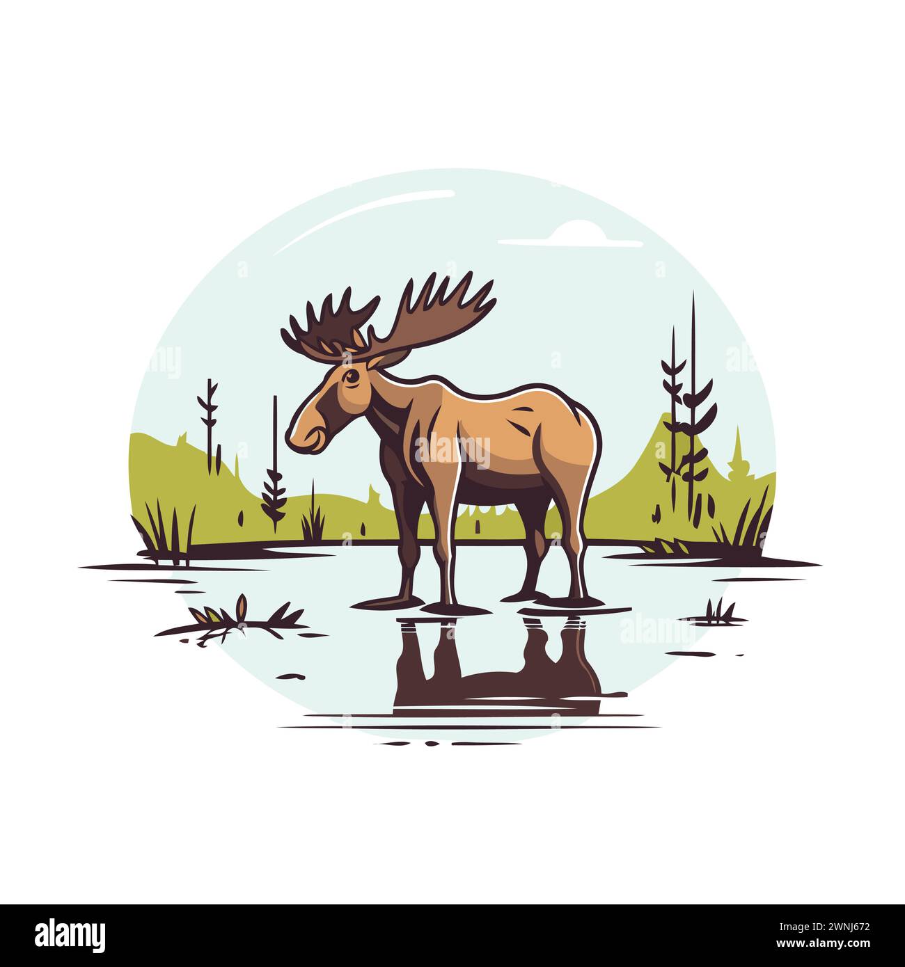 Cartoon moose sign hi-res stock photography and images - Alamy