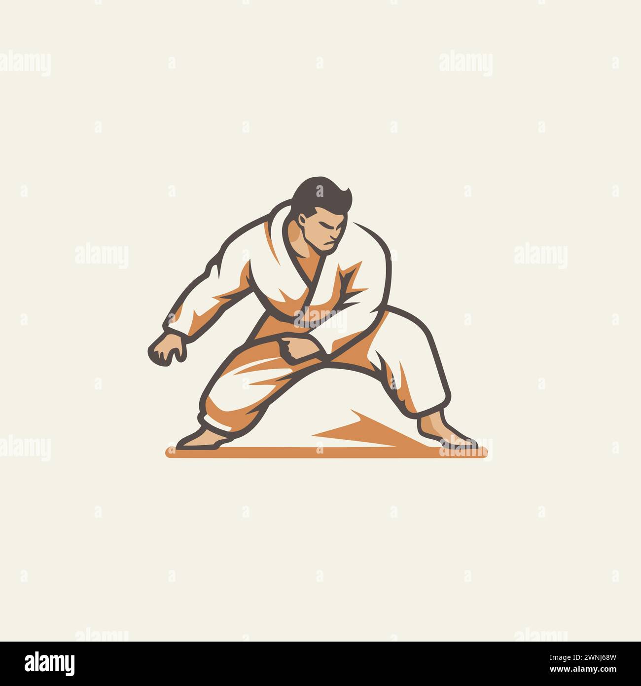 Illustration of a judo fighter on a white background. Vector ...