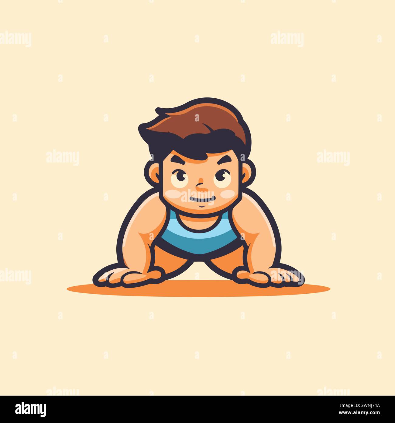 Baby boy crawling cartoon hi-res stock photography and images - Alamy