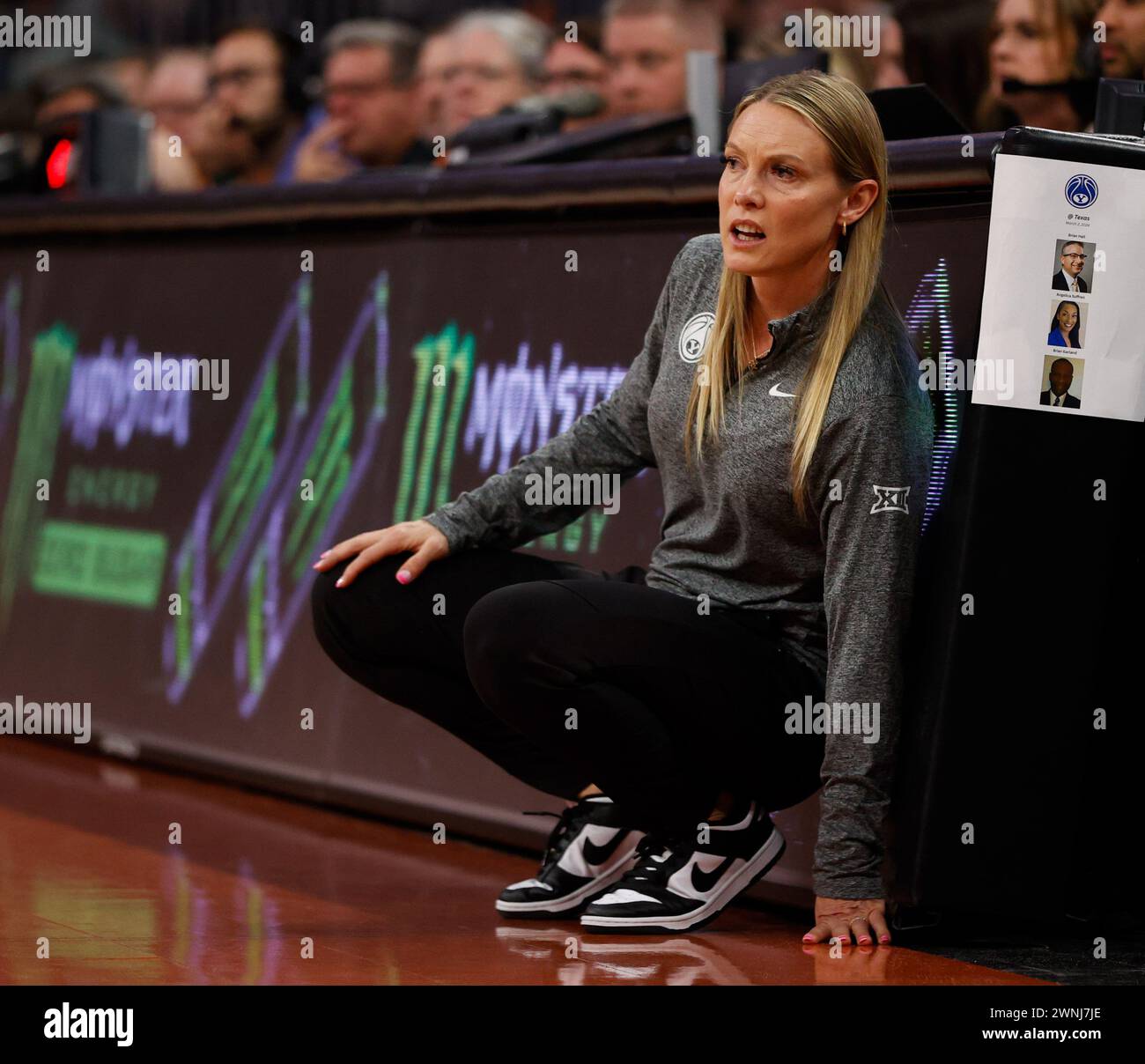 March 2, 2024: BYU head coach Amber Whiting looks on during an NCAA ...