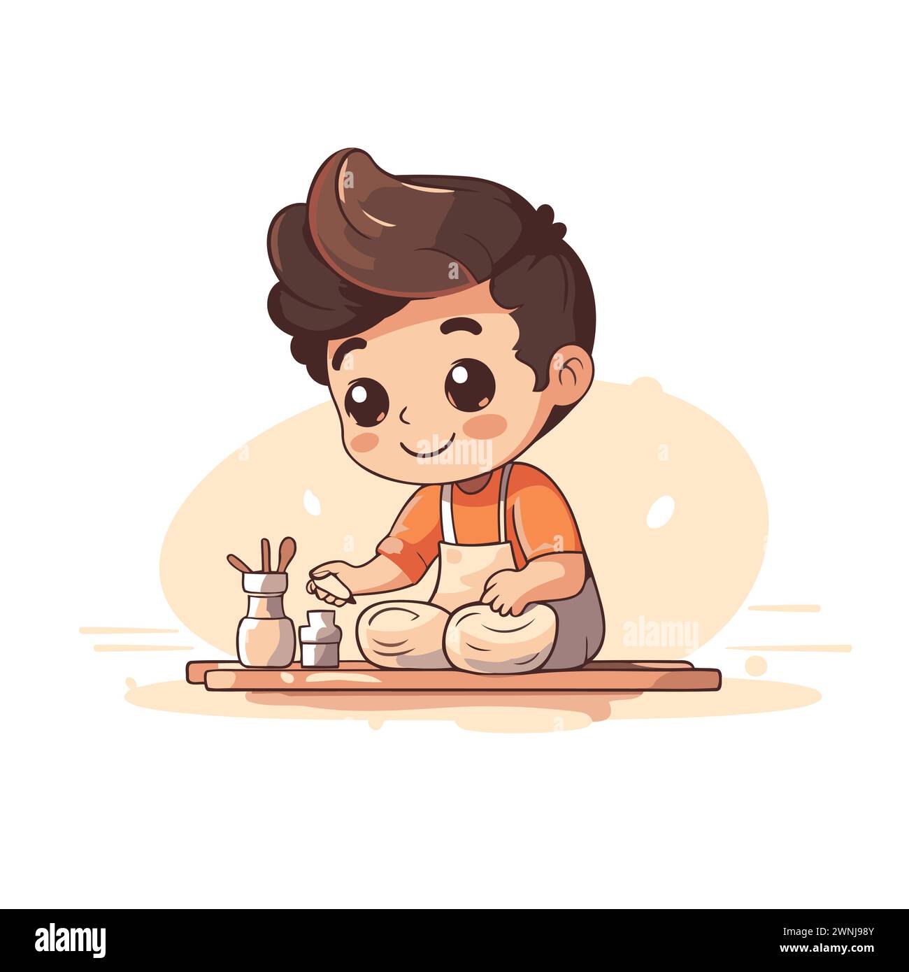 Little baker with bread cartoon hi-res stock photography and images - Alamy