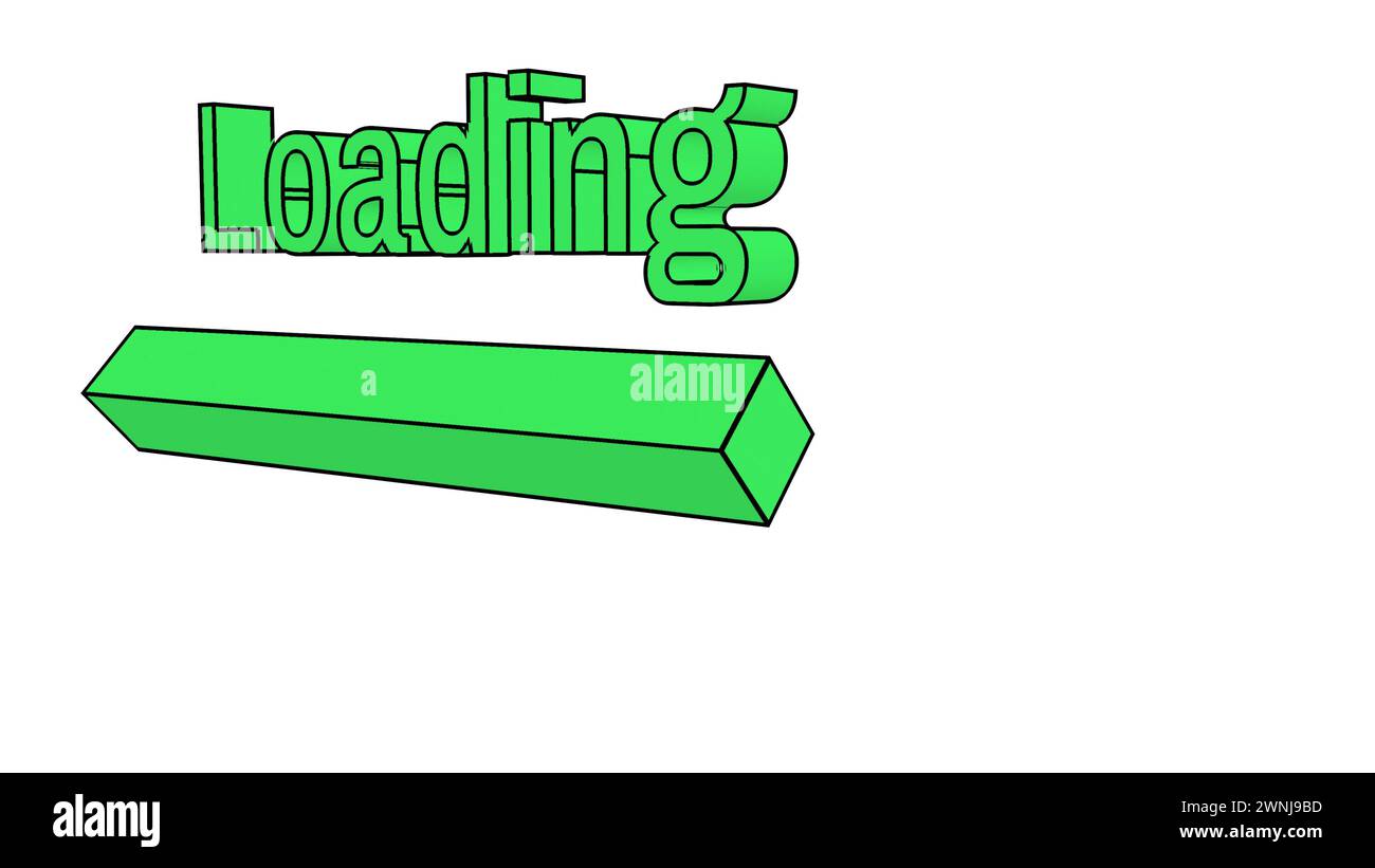 Green bar loading on white back 3d render Stock Photo - Alamy