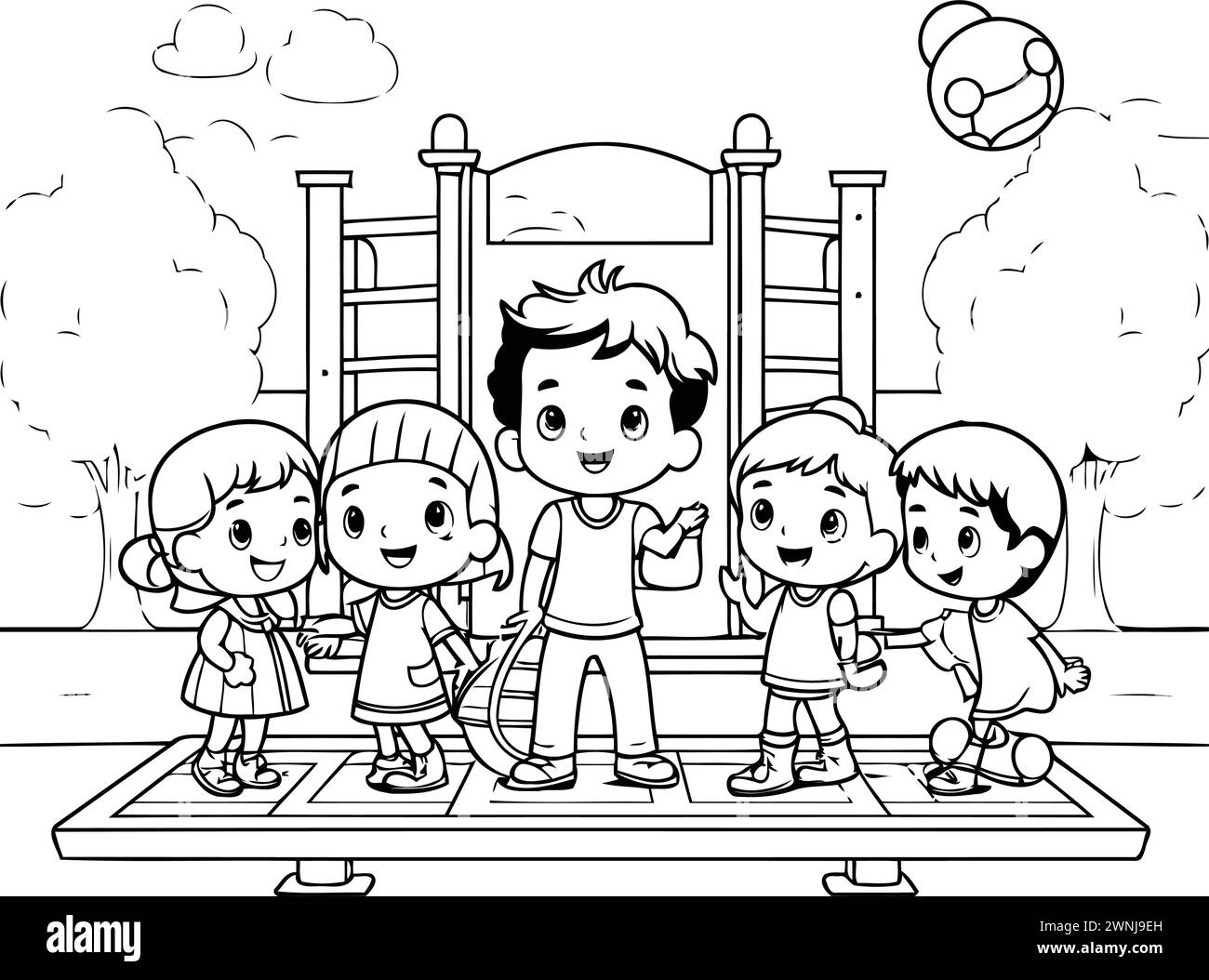 Kids playground drawing Stock Vector Images - Alamy