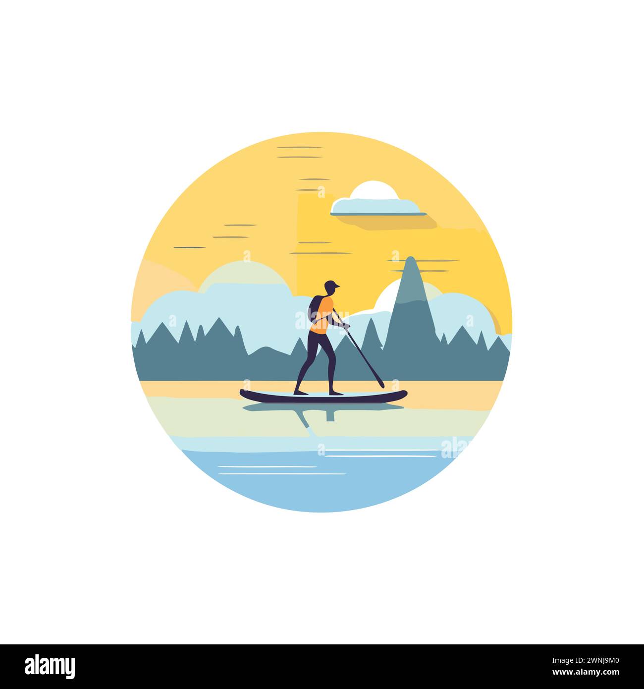 Stand up paddling Stock Vector Images - Alamy
