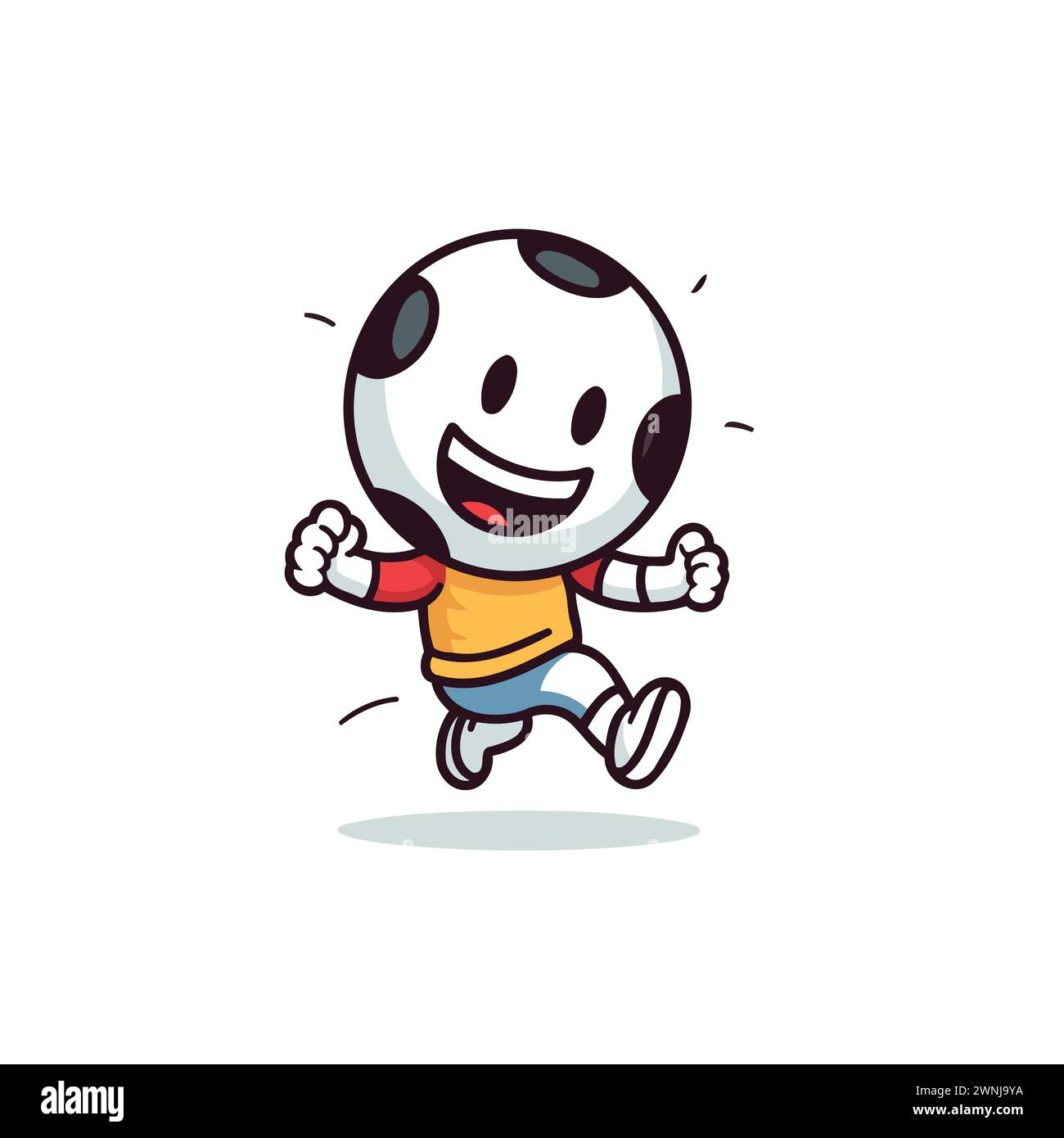 Soccer ball cartoon character on white background. Vector Illustration ...