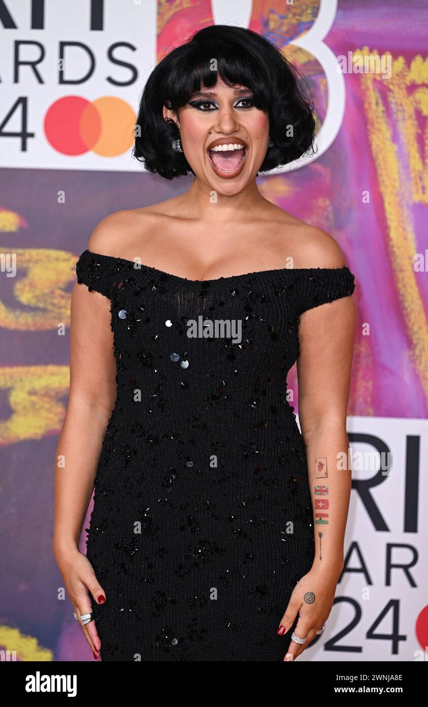 London, UK. March 2nd, 2024. EDITORIAL USE ONLY Raye arriving at The ...
