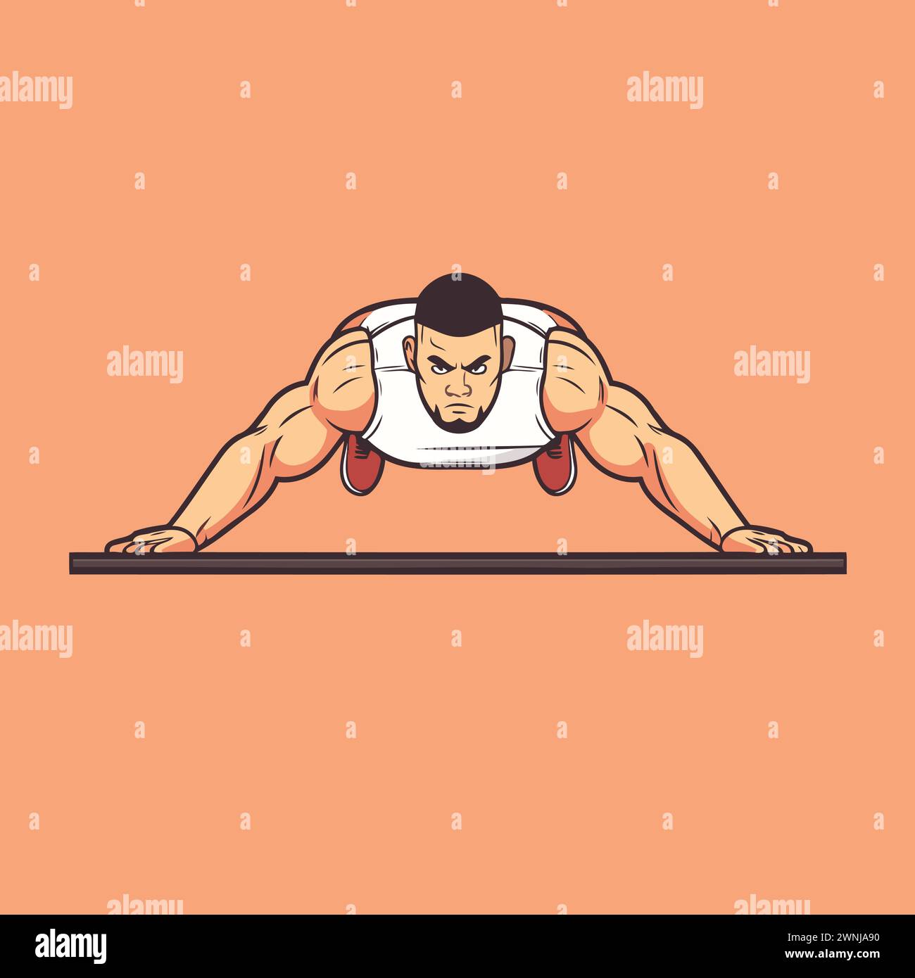 Man workout push ups Stock Vector Images - Alamy