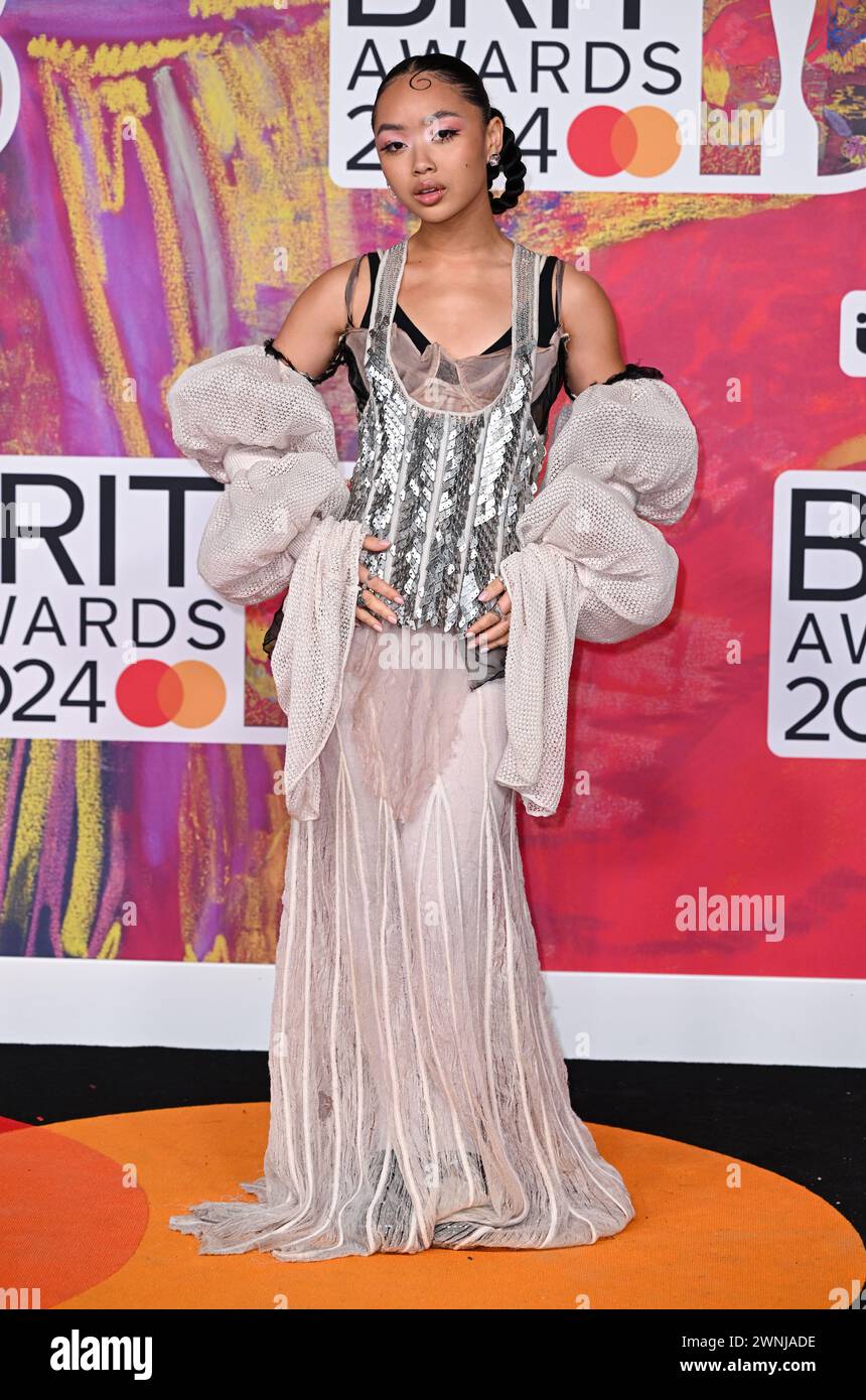 London, UK. March 2nd, 2024. EDITORIAL USE ONLY Griff arriving at The ...