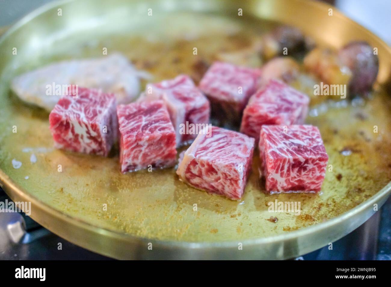 Restaurant meal cook meat diced hi-res stock photography and images - Alamy
