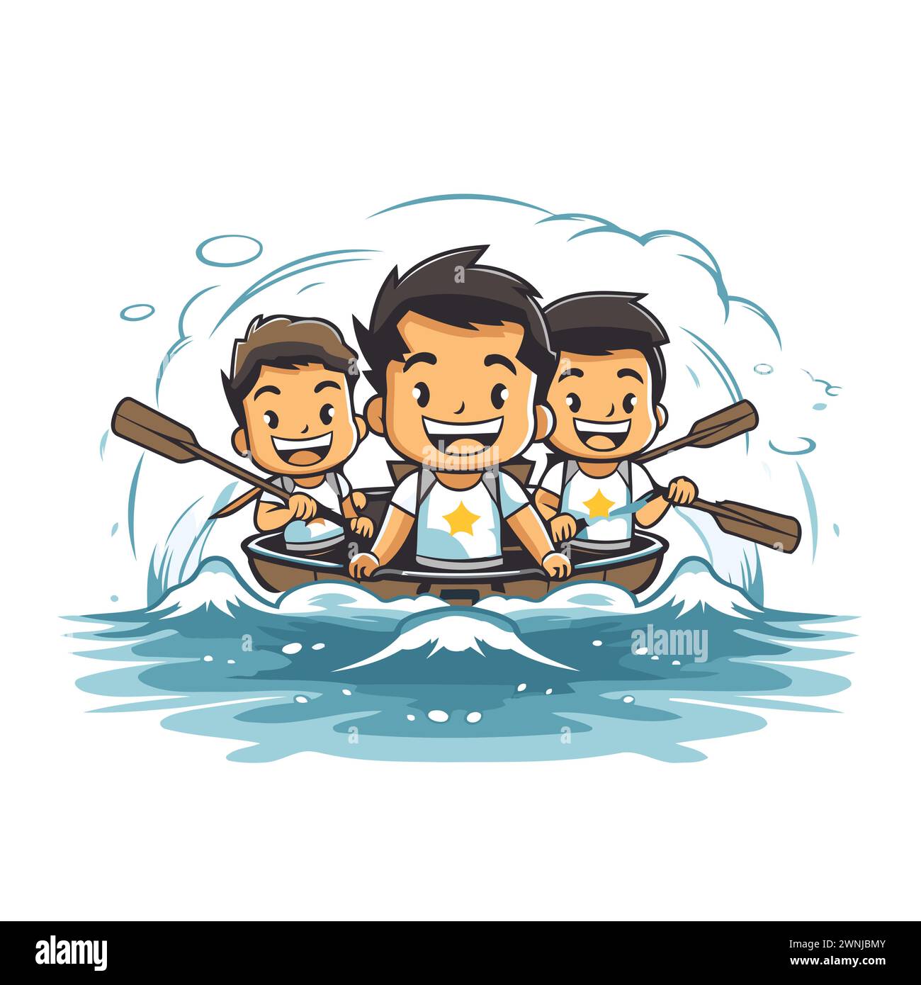 Rowing team illustration Cut Out Stock Images & Pictures - Alamy