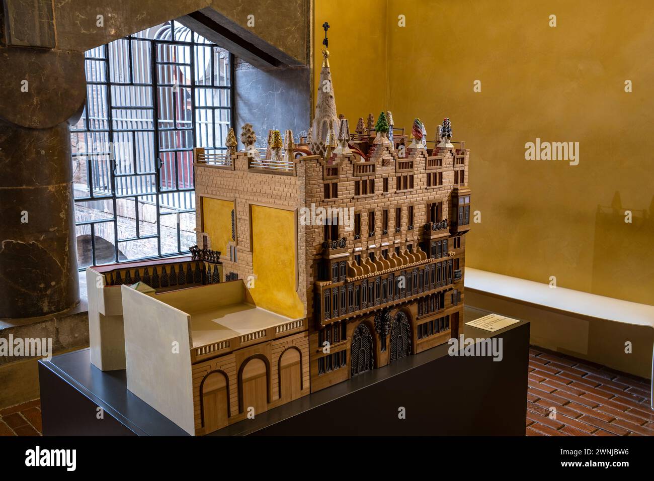 Model of the Palau Güell palace located inside the building designed by ...