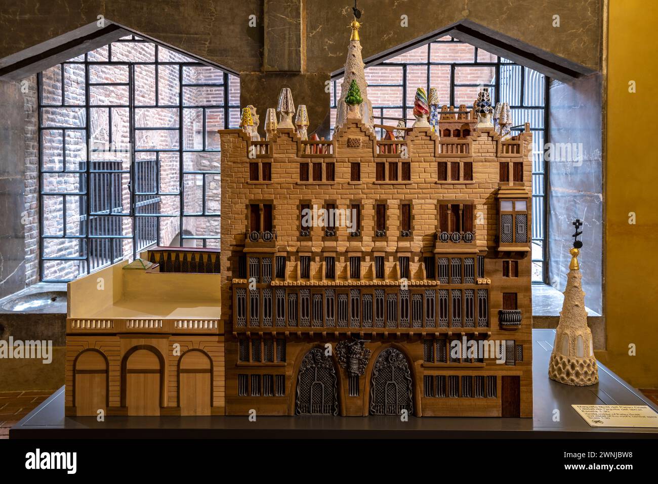 Model of the Palau Güell palace located inside the building designed by ...