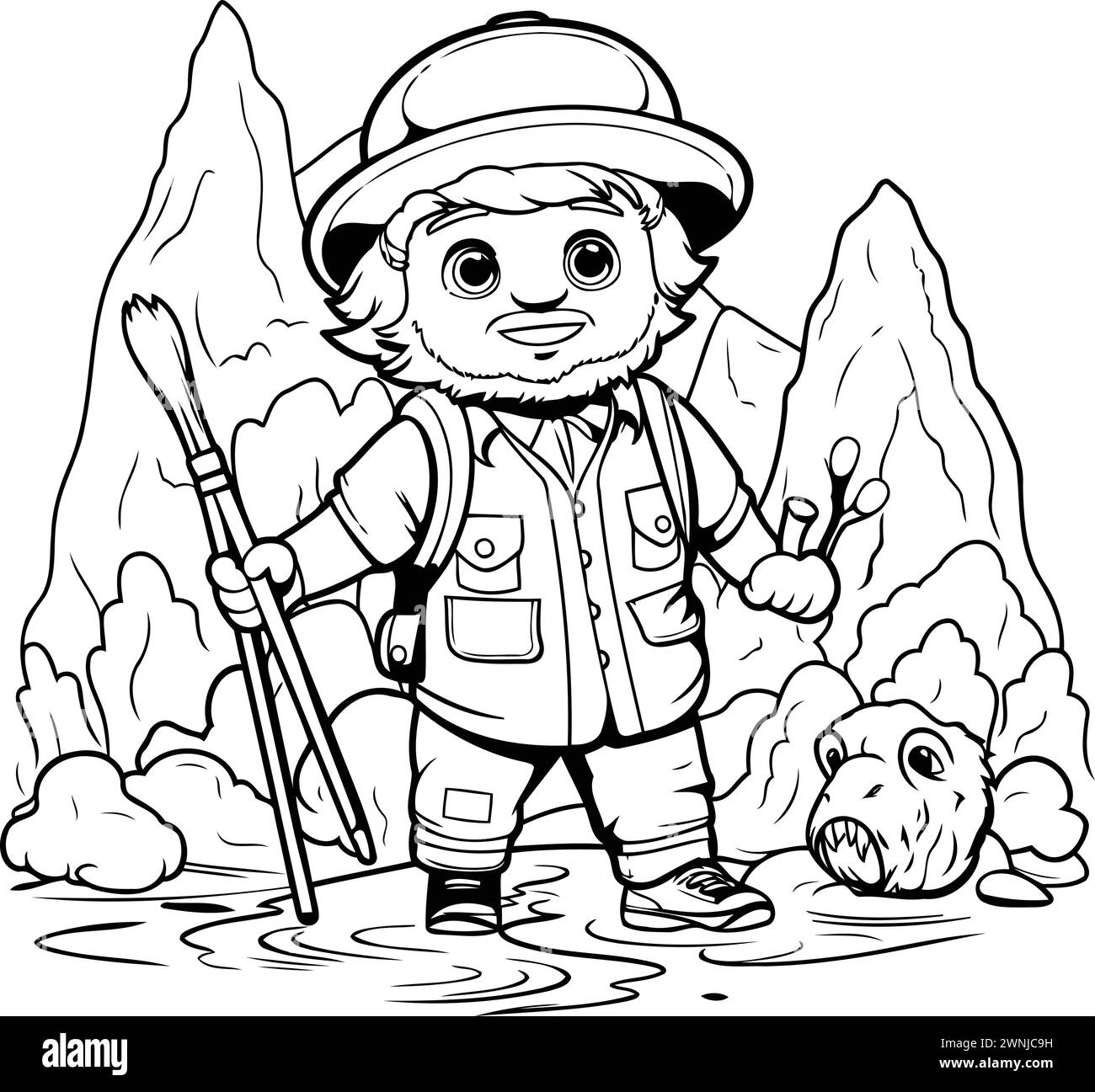 Explorer man standing Stock Vector Images - Alamy