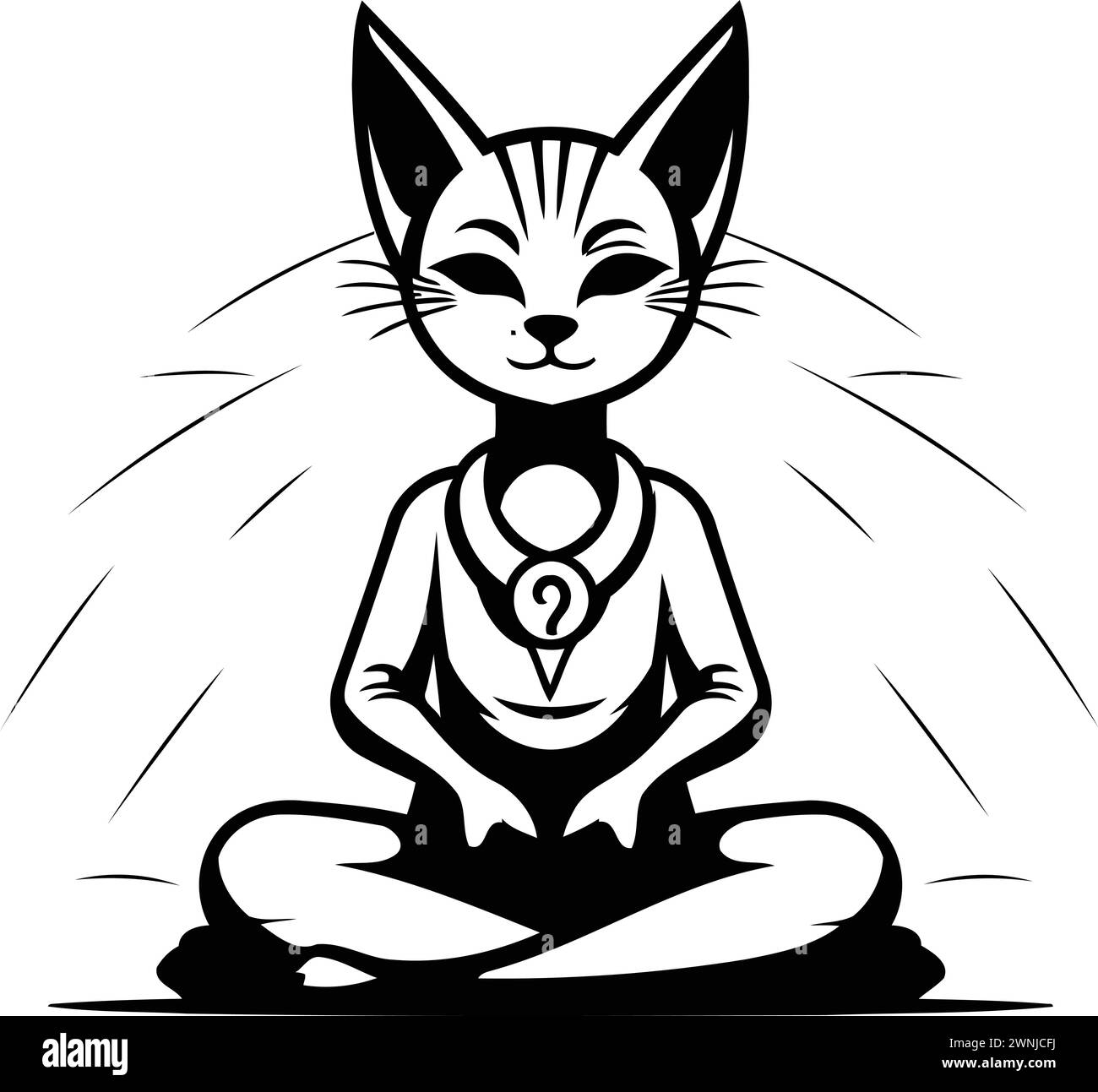 Meditating cat Stock Vector Images - Alamy