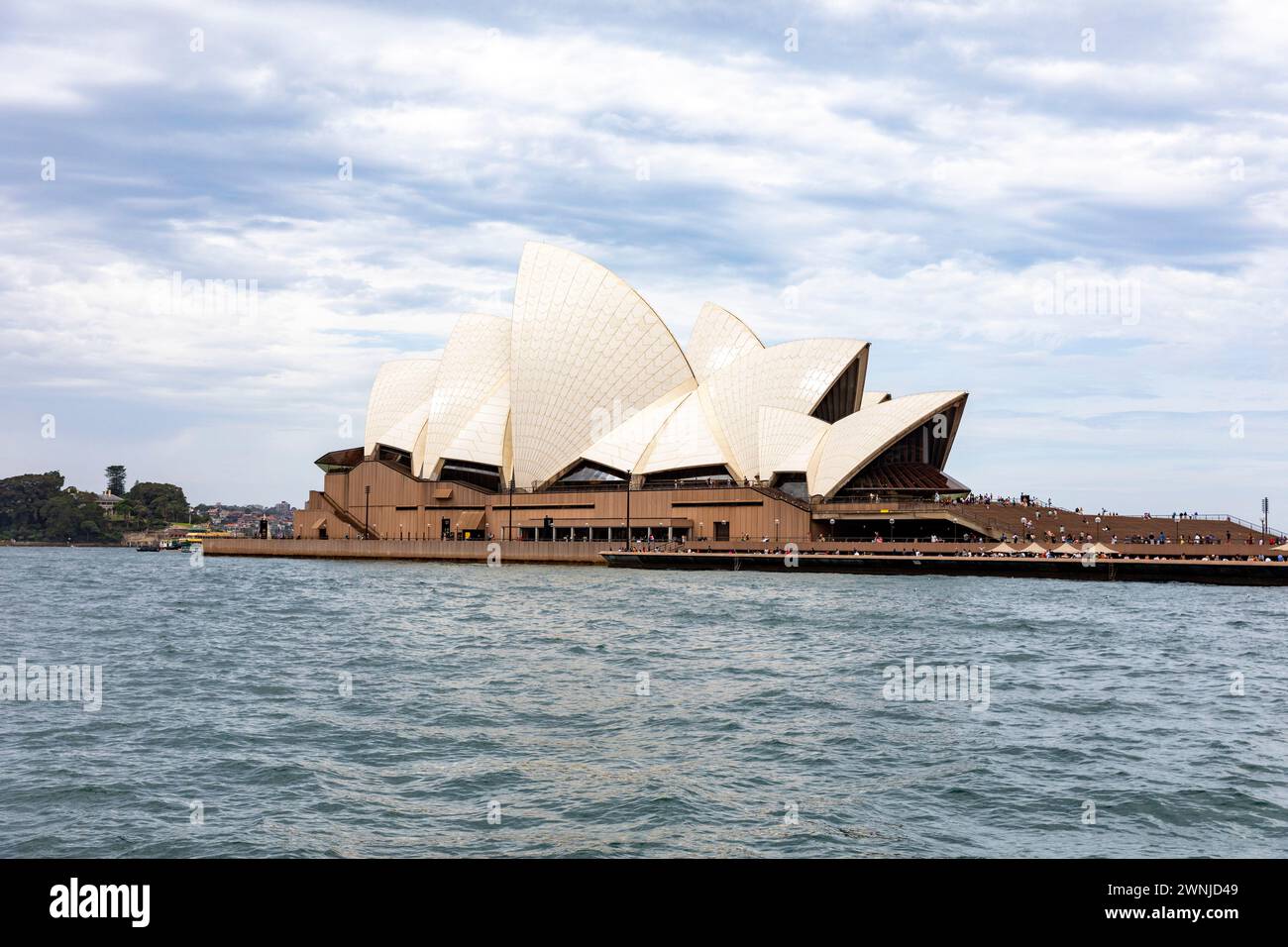Sydney Opera house on Sydney harbour, cloudy autumn day March 2024, New ...