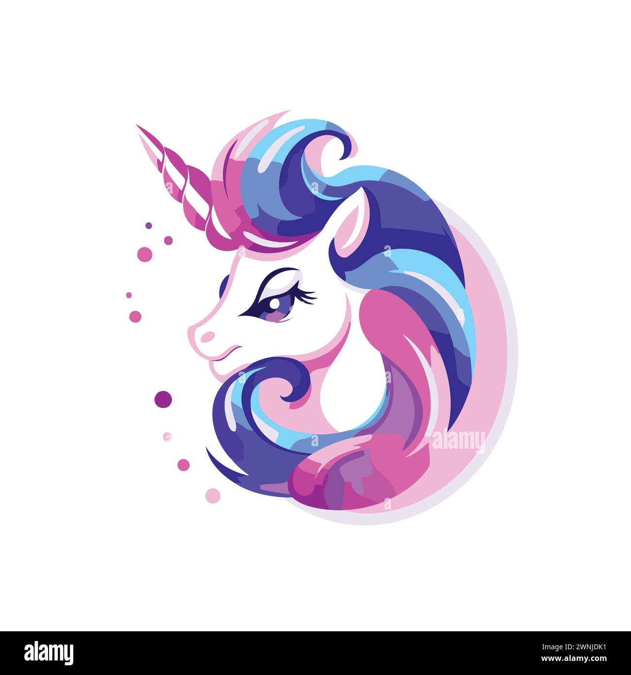 Unicorn logo. Vector illustration. Cartoon style. Isolated on white ...