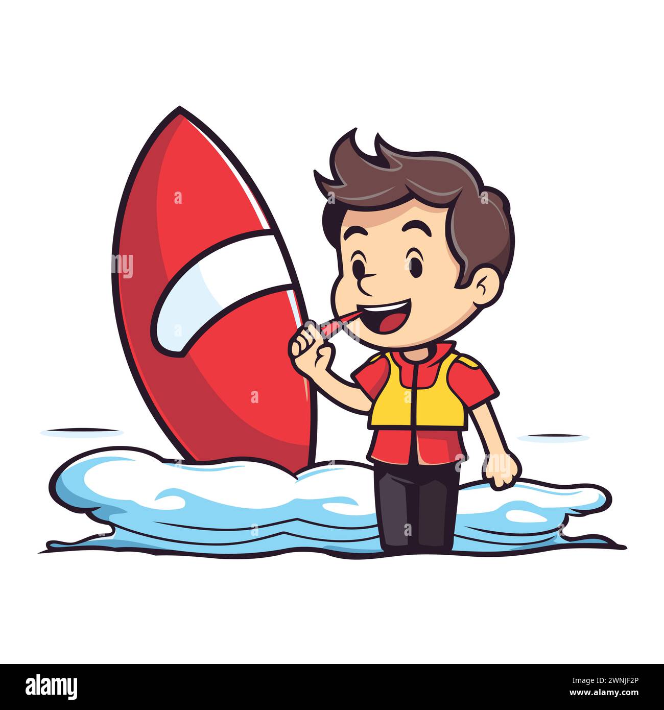 Boy surf cartoon illustration hi-res stock photography and images - Alamy
