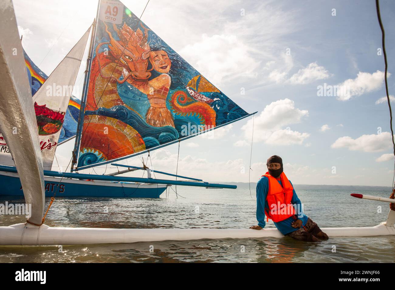 Iloilo, Philippines. 03rd Mar, 2024. A participant rests on his ...