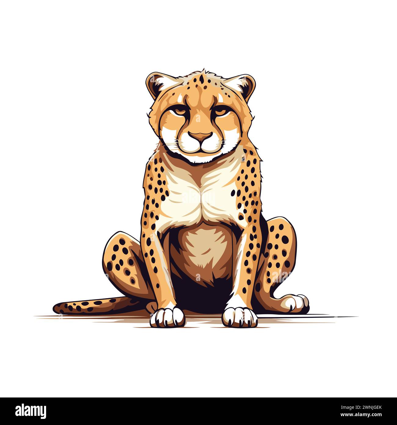Cheetah sitting on ground Stock Vector Images - Alamy