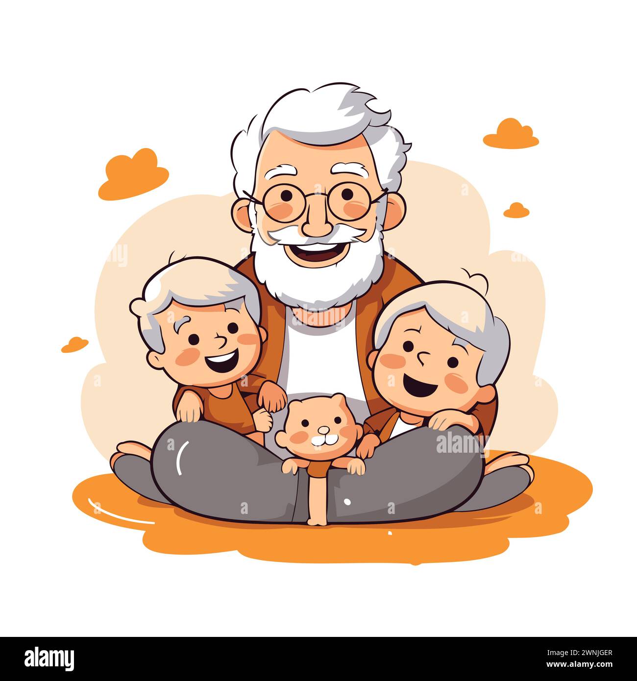 Grandfather with his granddaughter Stock Vector Images - Alamy