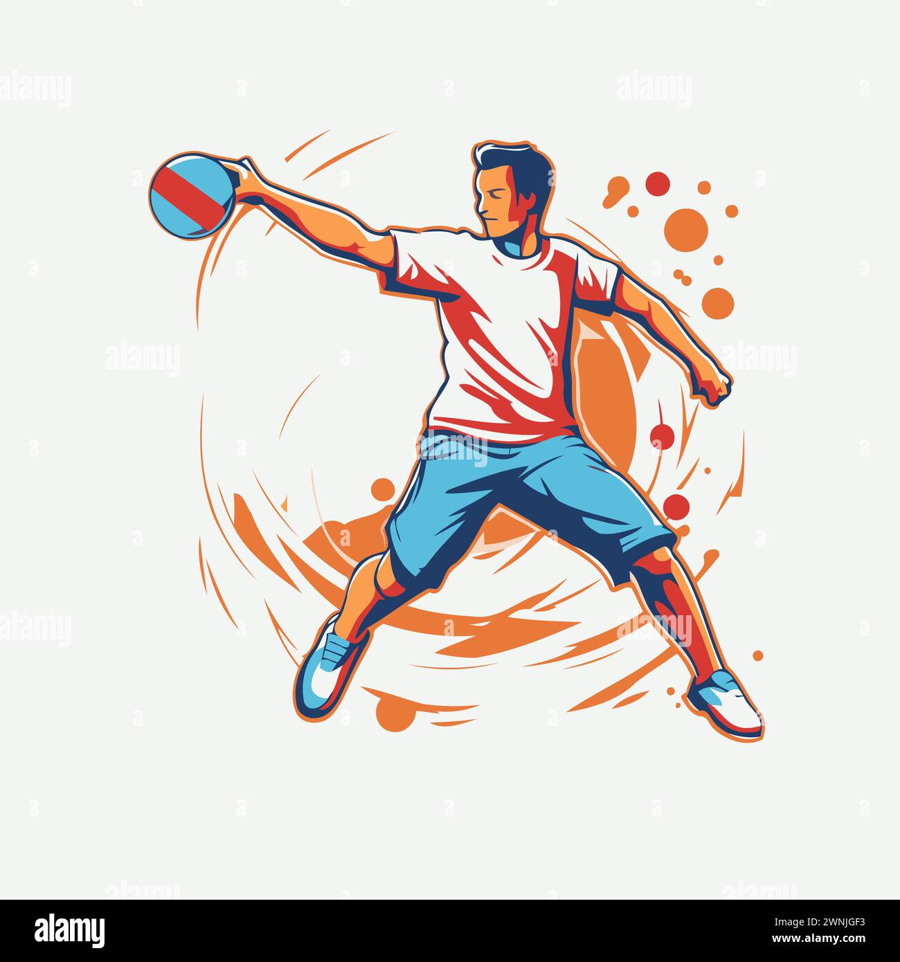 Handball player Stock Vector Images - Alamy