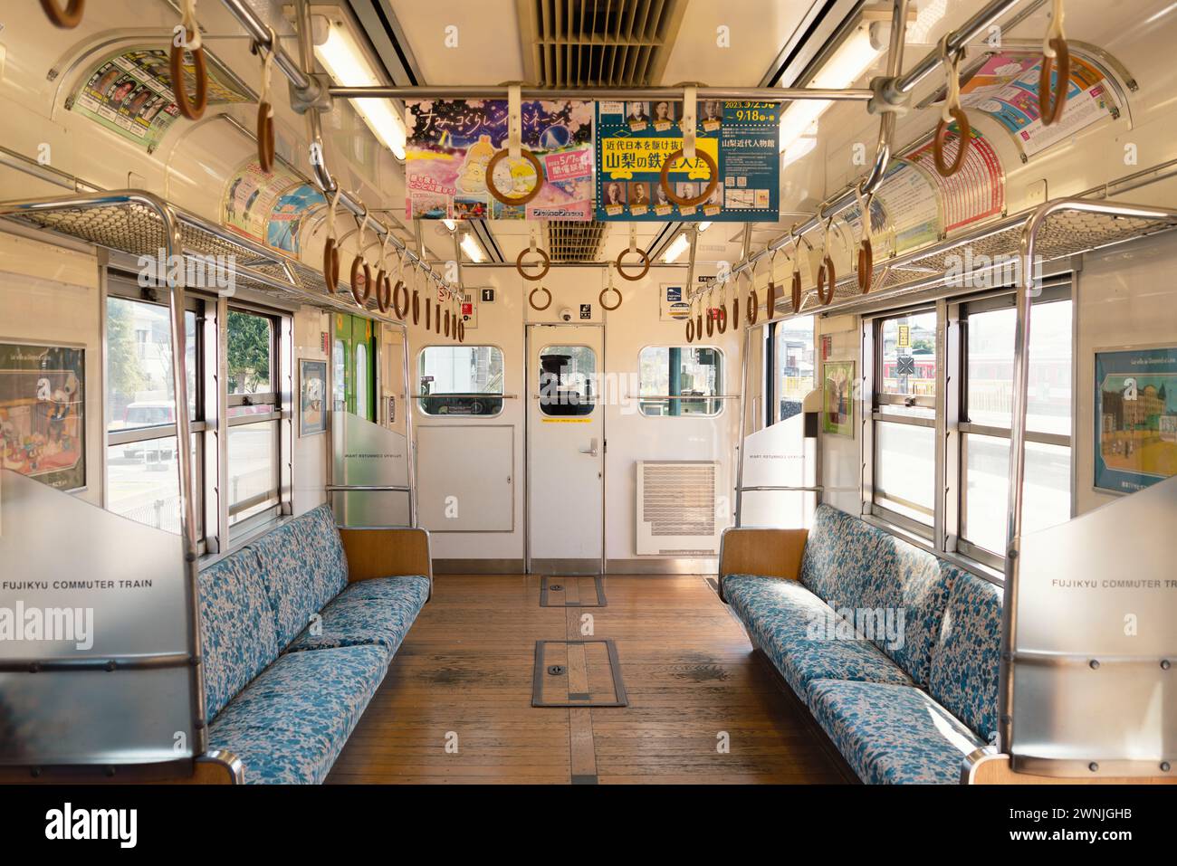 Yamanashi, Japan - April 9, 2023 : Inside of Japanese train at ...