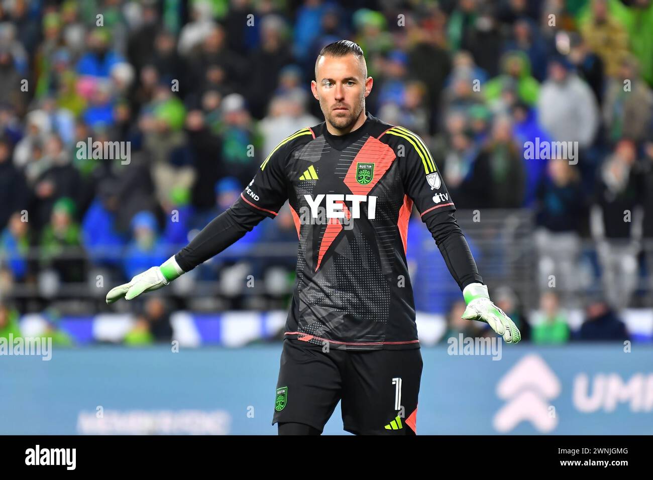 March 02, 2024: Austin FC goalkeeper Brad Stuver (1) during the MLS ...