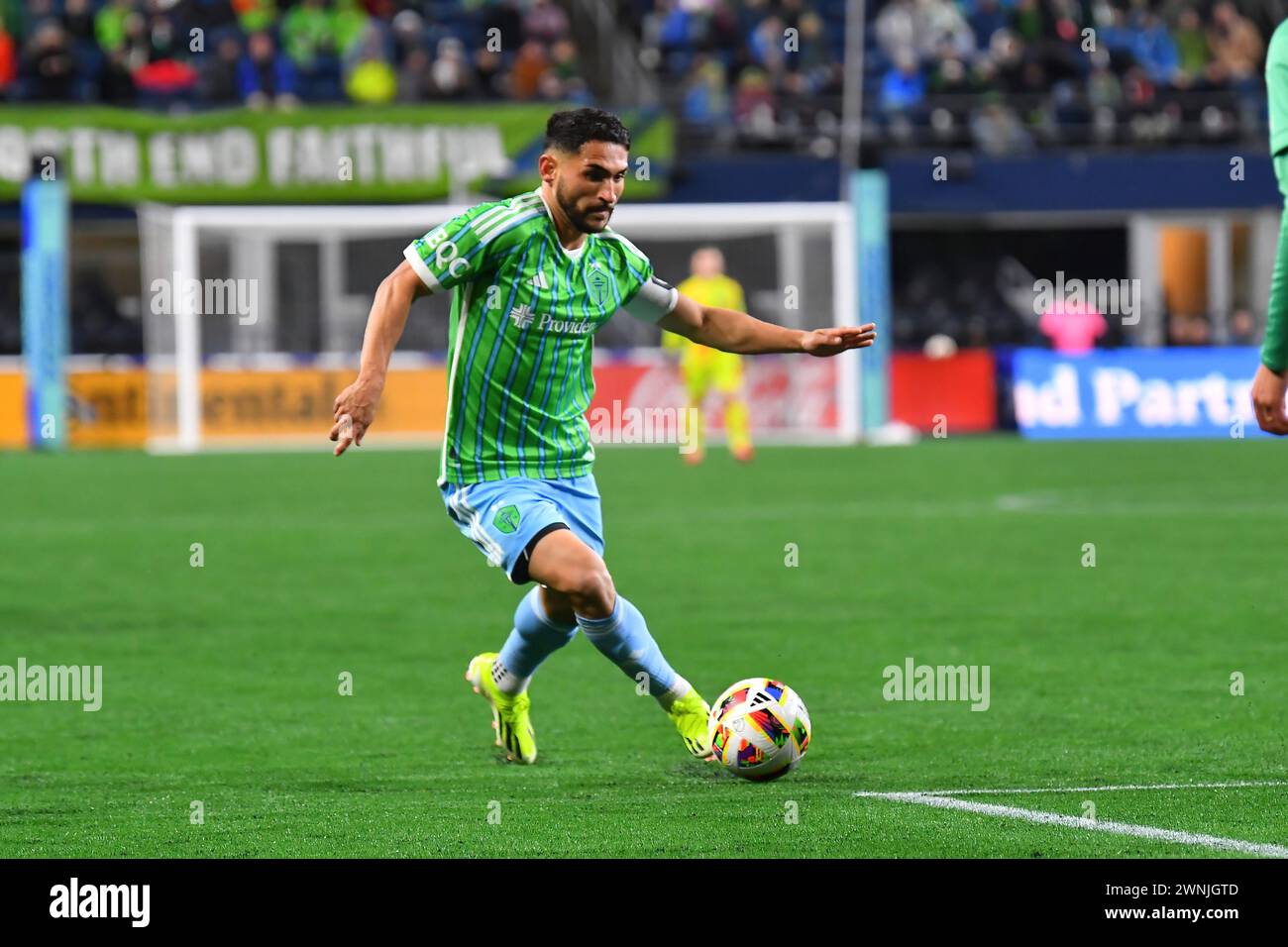 March 02, 2024: Seattle Sounders midfielder Cristian Roldan (7) during ...