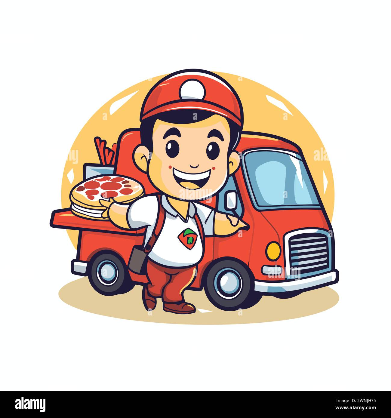 Pizza food truck Stock Vector Images - Alamy