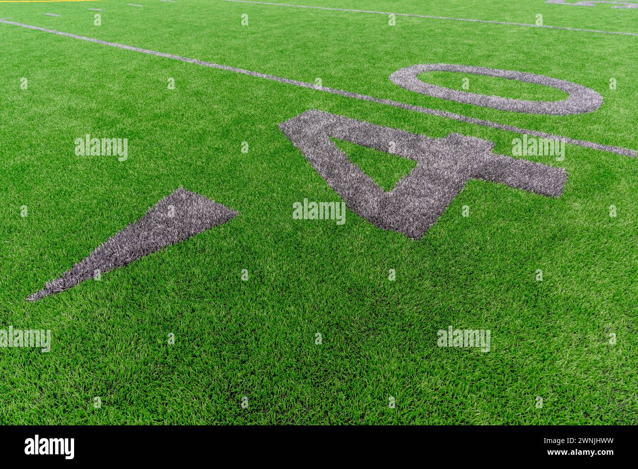 Synthetic turf football 40 yard line and block style numbers in gray ...