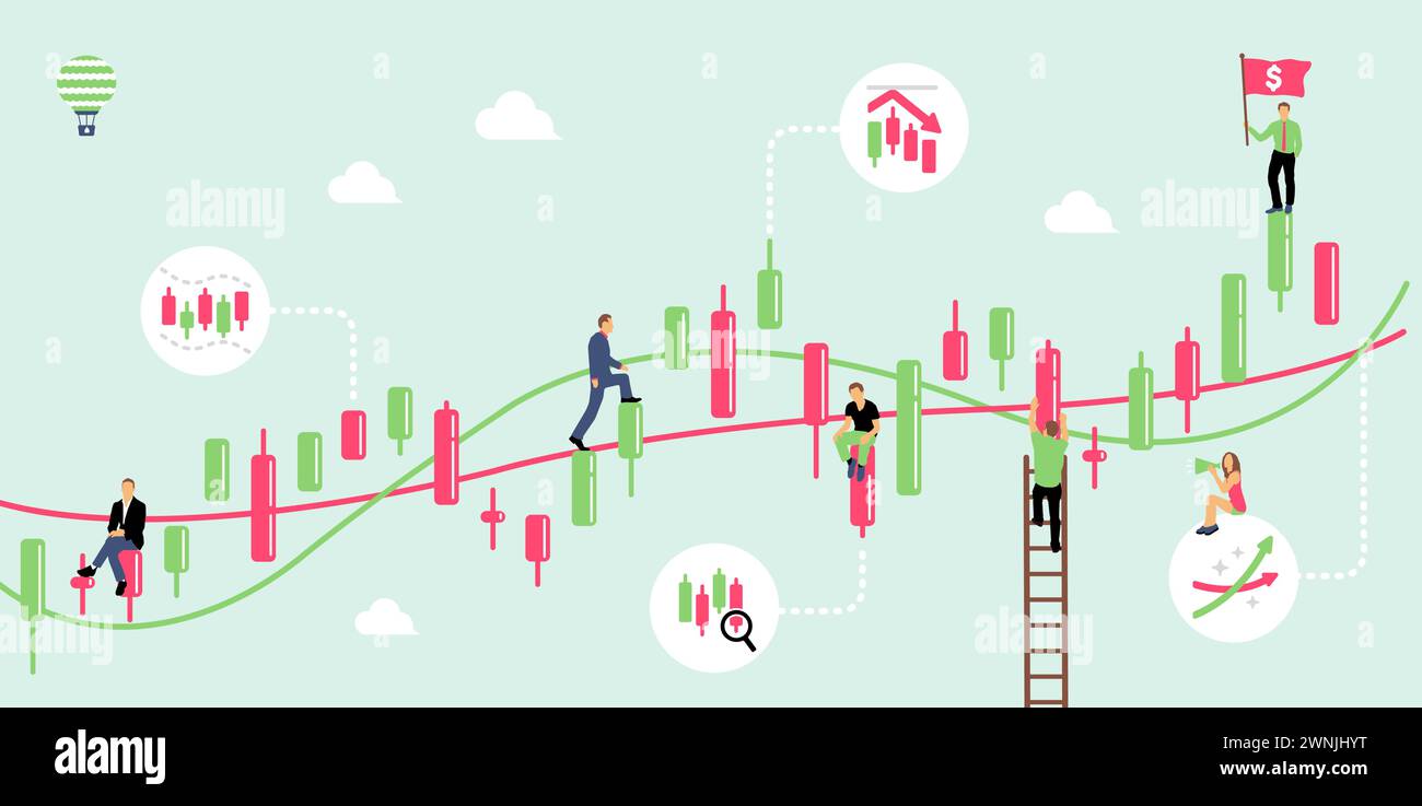 Vector banner illustration with stock investment motif Stock Vector ...