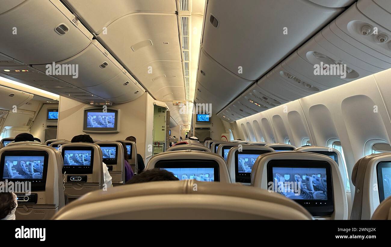 Jeddah , Saudi Arabia - Mar 11 2023 : Passengers traveling inside Saudi ...